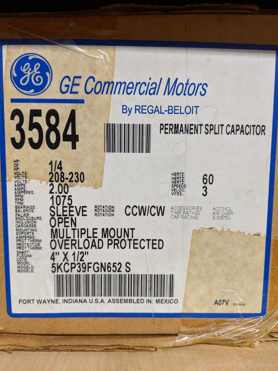 GE Motor 3584, 1/4 HP Motor | Weber Electric Supply