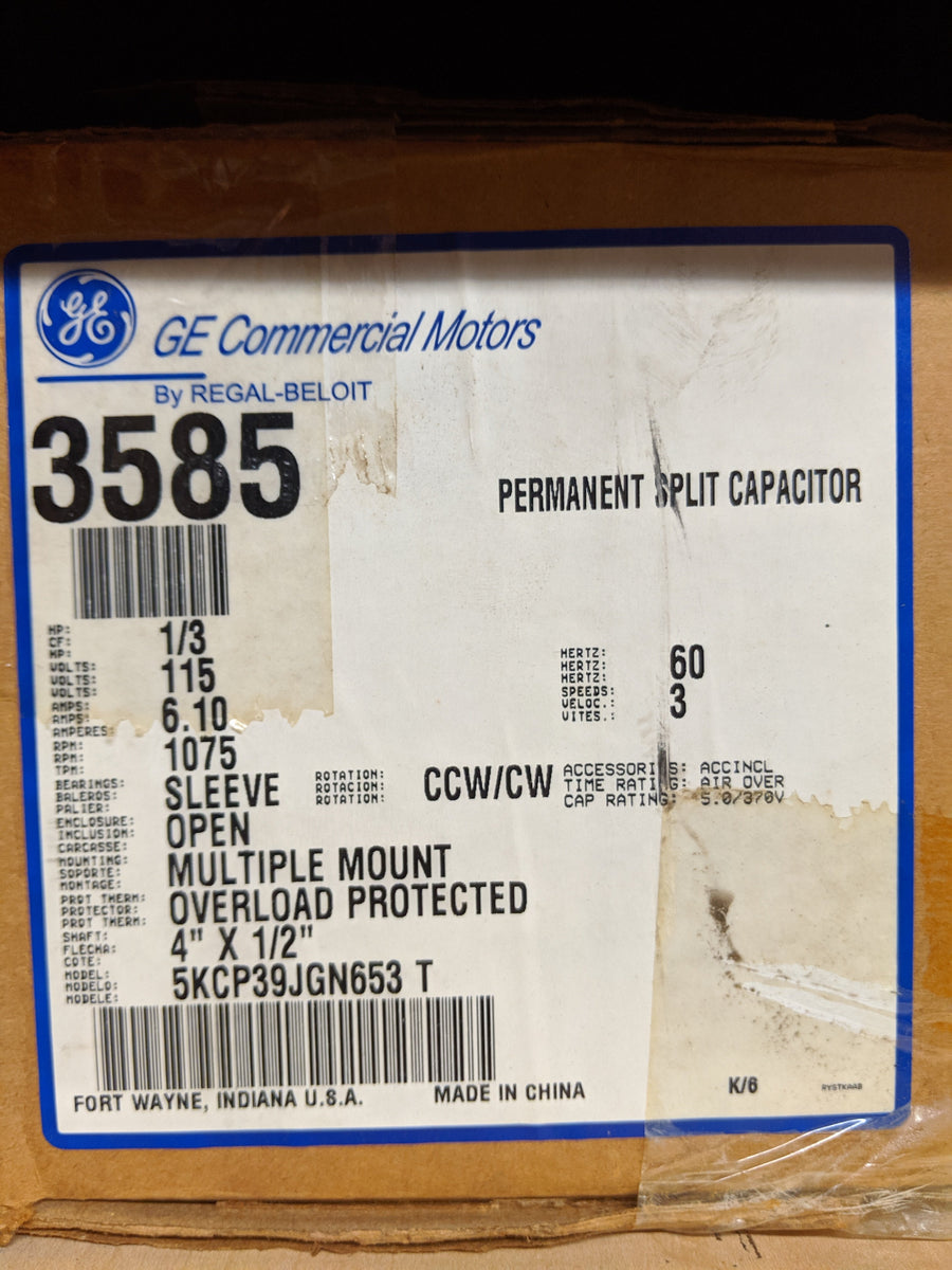 GE Motor 3585, 1/3 HP Motor | Weber Electric Supply